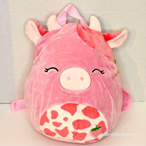 Squishmallows | Toys | Calynda Strawberry Cow Backpack Original ...